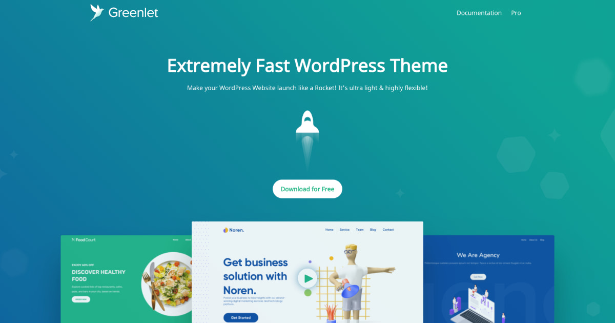 Greenlet - Extremely fast WordPress theme